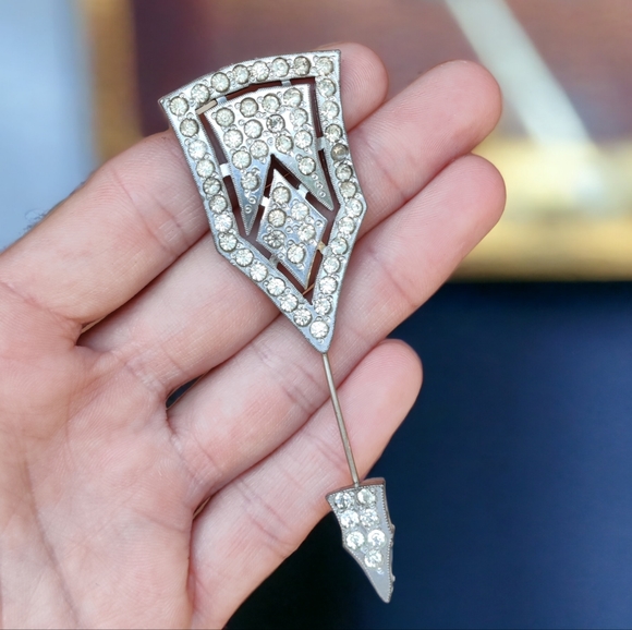 Vintage | Jewelry | Vintage Art Deco Paste Hat Pin With Screw Bottom ...